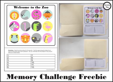 visual memory challenge your therapy source worksheets library