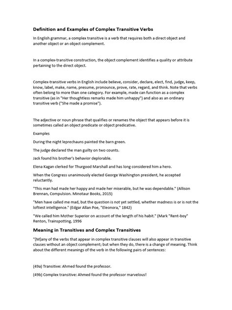 Definition And Examples Of Complex Transitive Verb 240509 182216