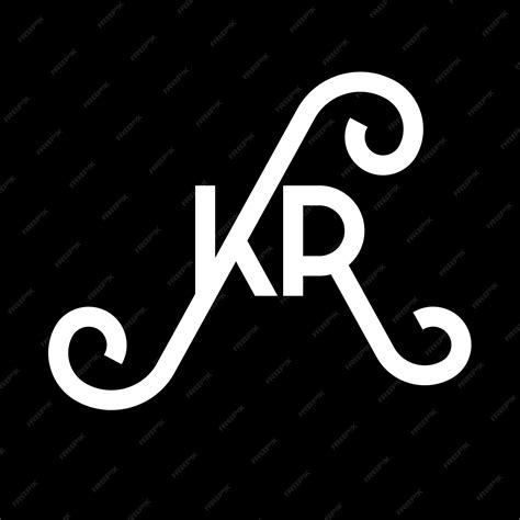 검은색 바탕에 Kr 글자 로고 디자인 크리에이티브 이니셜 글자 로그 컨셉 Kr 글자 디자인 검은 바탕에 Kr 글자 디자인