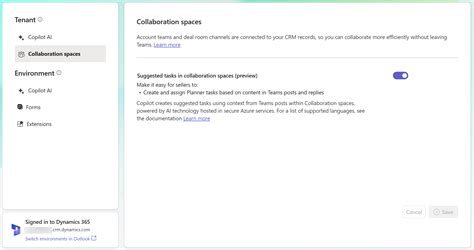 Turn Off Task Suggestion In Collaboration Spaces Preview Microsoft