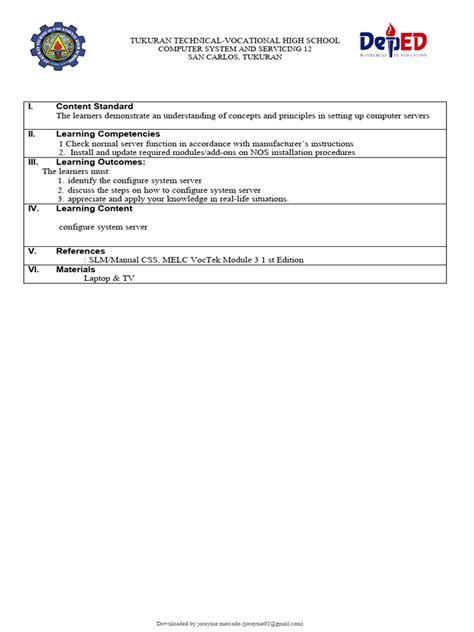 Lesson Plan Demo 2 Pdf Computer Network Ip Address