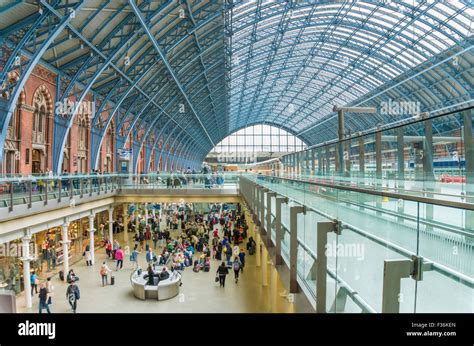 Interior Of St Pancras International Railway Station London England Uk