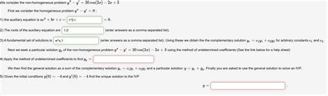 Solved We Consider The Non Homogeneous Problem