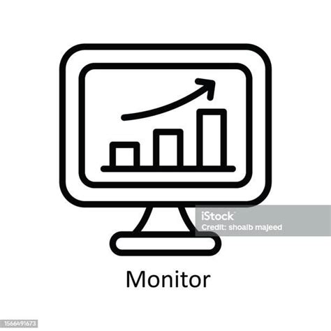 Monitor Vector Outline Icon Design Illustration Multimedia Symbol On White Background Eps 10