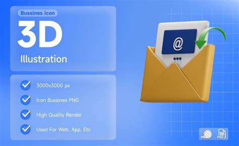 Premium Psd 3d Illustration Email Inbox