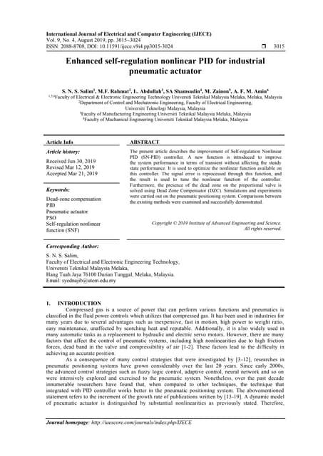 Enhanced Self Regulation Nonlinear Pid For Industrial Pneumatic Actuator Pdf