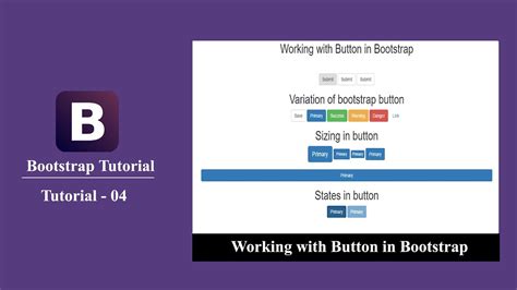 Bootstrap Tutorial 4 How To Use Bootstrap Buttons In Html Youtube