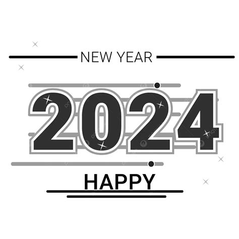 2024 New Year Monochrome Vector Icon Monochrome 2024 New Year 2024 2024 Png And Vector With