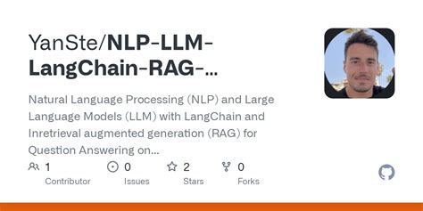github yanste nlp llm langchain rag question answer own data natural