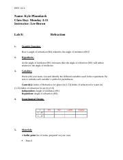 Experiment On Refraction Angle Of Incidence Vs Angle Of Course Hero
