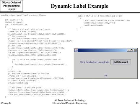 Ppt Object Oriented Programming Design Topic User Interface Components With Swing Gui Part