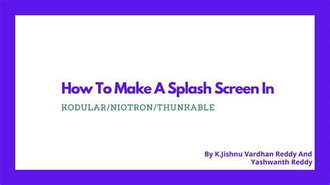 How To Make A Splash Screen In Kodularniotronthunkable Youtube