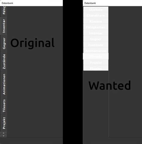How To Make TabBar Labels Horizontal On Orientation West East But Not Breaking Fusion Palettes