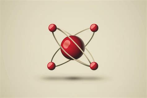 Abstract Digital Illustration Of A Red Atomic Structure Symbolizing Science And Modern