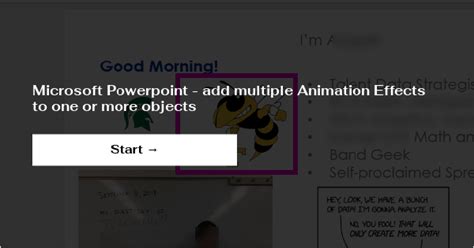 Microsoft Powerpoint Add Multiple Animation Effects To One Or More