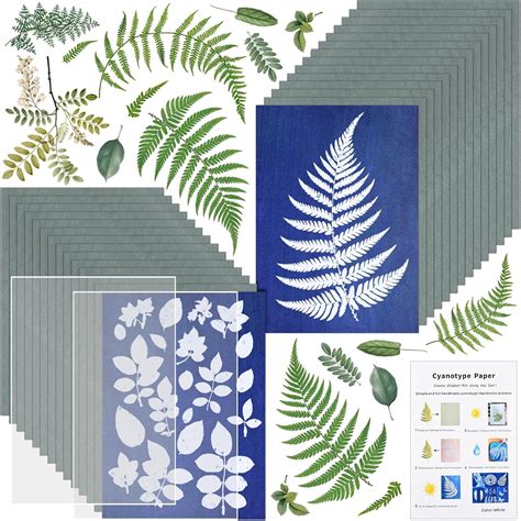 Sun Print Paper Kit Cyanotype Paper 30 Sheets Cyanotype