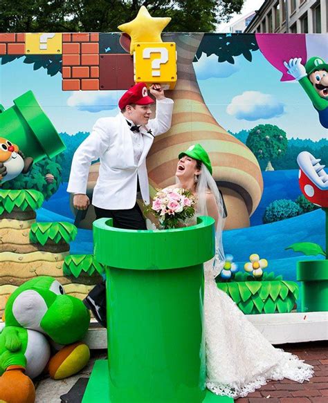 Wedding Guests Wearing Costumes Just In Time For Halloween Mario