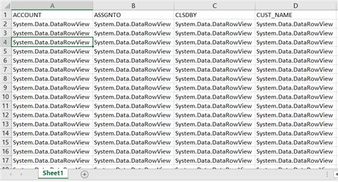 C Datat Is Shown As System Data DataRowView When DataGrid Table Is Exported To MS Excel