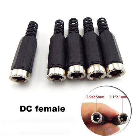 dc 암 전원 공급 장치 플러그 전기 커넥터 5 5mm x 2 1mm 암 잭 소켓 어댑터 와이어 충전 어댑터 용 전송 및 케이블