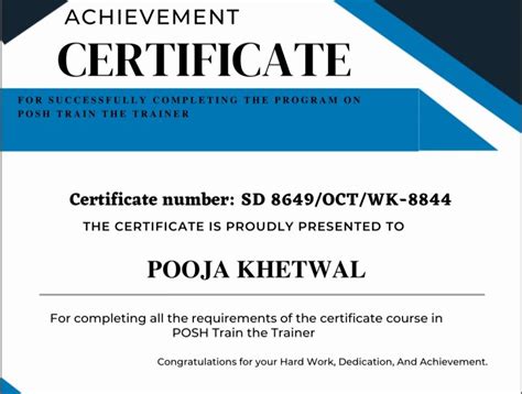 pooja khetwal on linkedin poshtrainthetrainer achievementunlocked