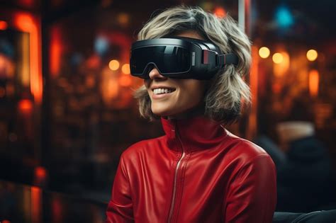 Premium Photo Beautiful Woman With VR Goggle
