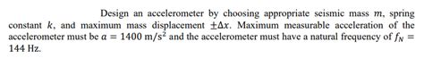 Solved Design An Accelerometer By Choosing Appropriate