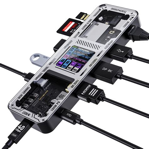 Buy DOCKCASE Smart USB C Hub 10 In 1 Explorer Edition Dual 4K 60Hz Display PD 3 0 100w RJ45