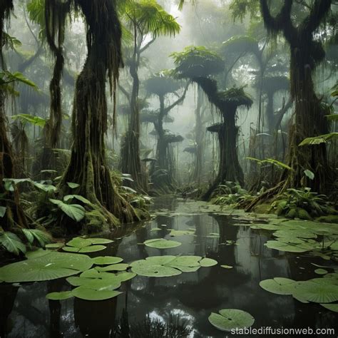 Misty Chinese Rainforest Ecosystem Stable Diffusion Online
