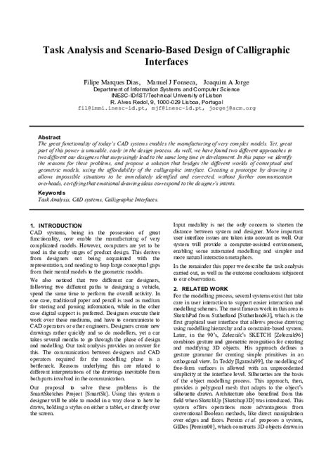 Pdf Task Analysis And Scenario Based Design Of Calligraphic Interfaces