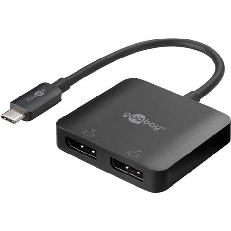 Goobay USB C To Dual DisplayPort Black