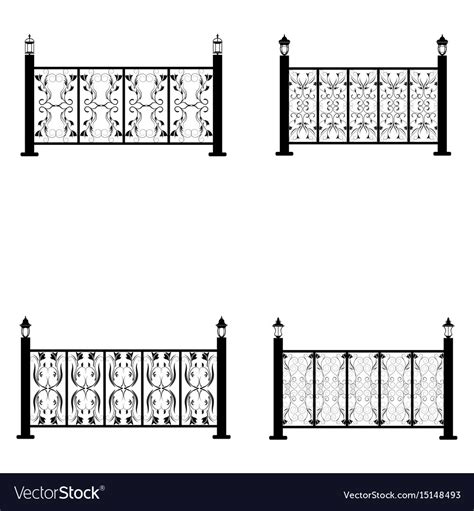 Fence Icons Set Royalty Free Vector Image Vectorstock
