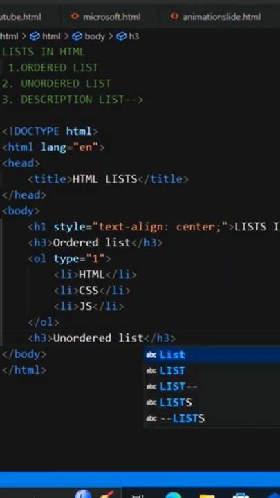 Learn Lists In Html Html5 Html Viral Shorts Viralshorts Lists