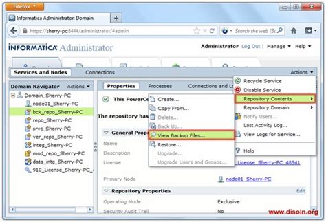 Informatica Powercenter Repository Backup And Restore ~ Data Integration Solutions