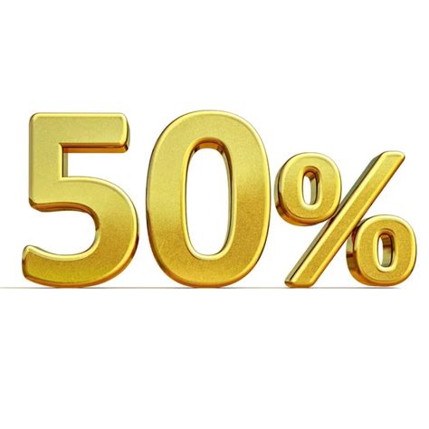 Signo de oro 3d 50 por ciento fotografía de stock Supertrooper