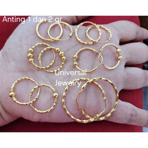 Jual Anting Dewasa Ring Emas Muda Satu Dua Gr Shopee Indonesia