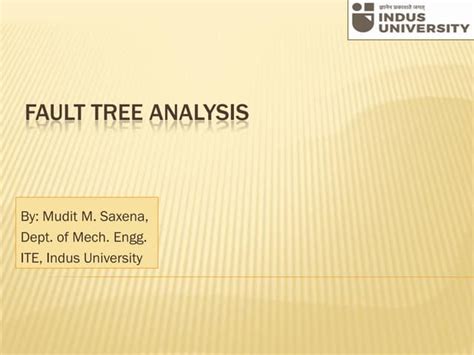 Fault Tree Analysis Fta Seminar Presentation Pptx