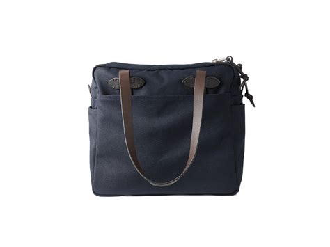 Tote Bag With Zipper Navy Double Monk