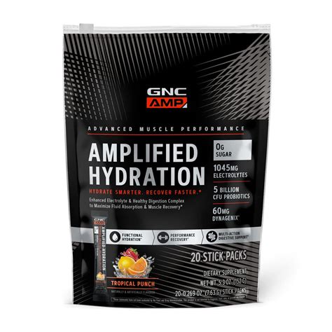 Gnc Amp Amplified Hydration Enhanced Electrolyte And Healthy Digestion Complex Tropical Punch