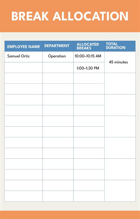 Free Spring Break Agenda Template To Edit Online