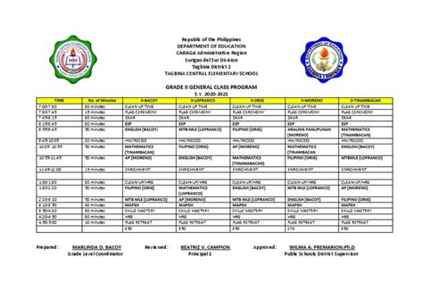 Grade 2 General Class Program Pdf Republic Philippines Grade 2 General Class Program Pdf Republic Philippines