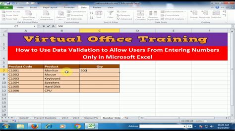 Excel Tips And Tricks How To Use Data Validation To Allow Users From