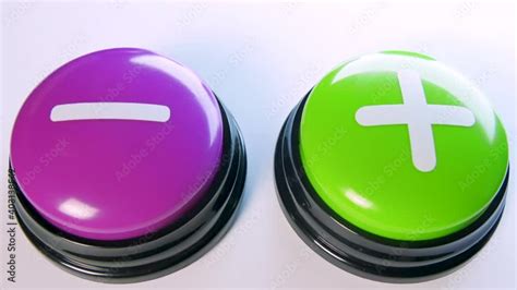 Choosing Between Plus Or Minus Buttons Mathematical Symbols Number Operations Of Addition And
