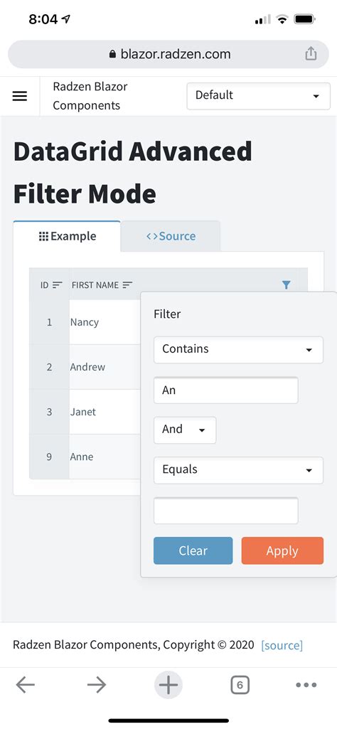 Datagrid Filter On Phone Radzen Blazor Components Radzen