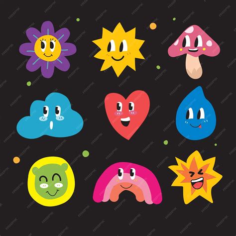 Premium Vector Hand Drawn Abstract Funny Cute Comic Characters Big