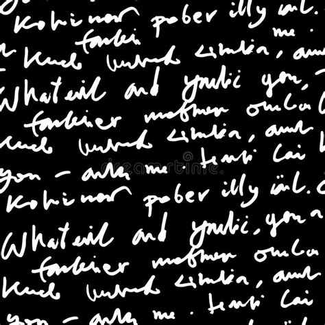 Handwritten Abstract Text Seamless Pattern Vector Script Background