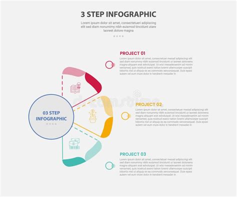 3 Points Template Infographic Outline Style With 3 Point Step Template