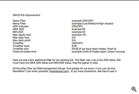 Improvement Of Existing Macd Ea Pdf Attached An Order To Develop The Trading Robot At Mql5