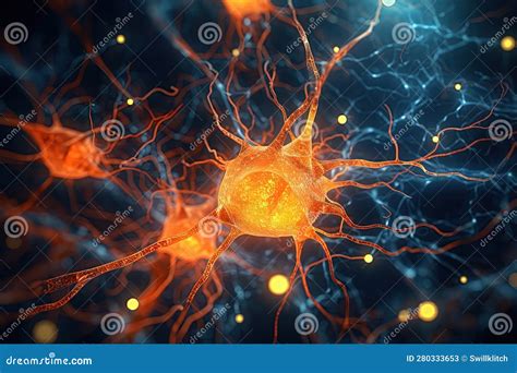 science and medicine abstraction with neurons transmitting synapse
