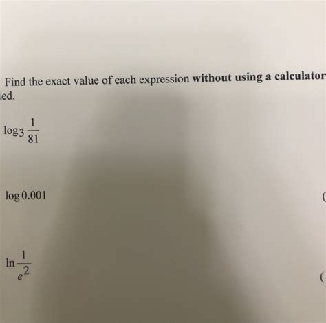 solved find the exact value of each expression without using