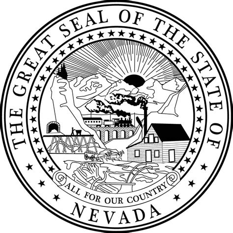 Artstation Nevada State Seal Vector File Badge Black White Svg